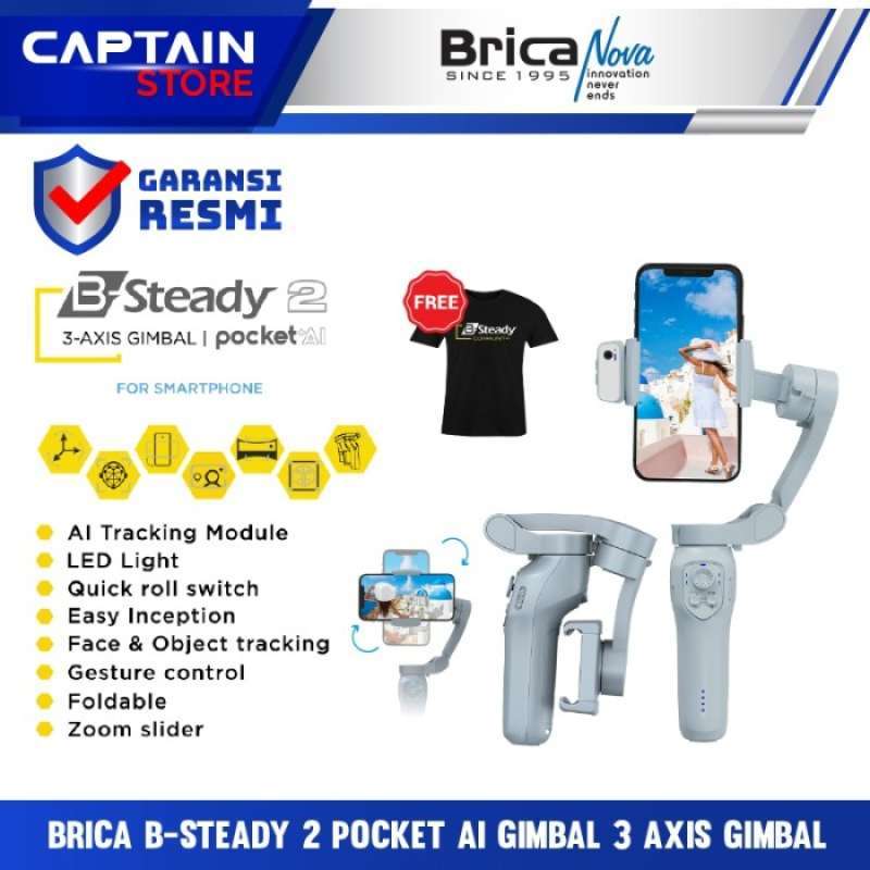 Jual Brica B-steady 2 Pocket Ai Gimbal 3 Axis Gimbal - B-steady 2 Pocket Ai Di Seller Indah ...