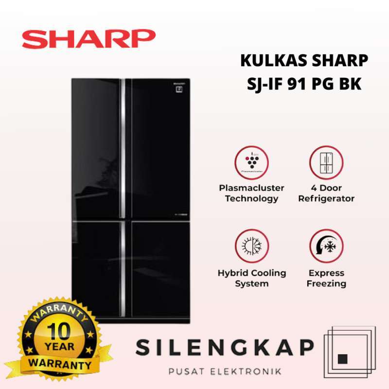 Jual Sharp Kulkas Side By Side 4 Pintu Sj-if91pg-bk / Sjif 91 Pgbk Di ...