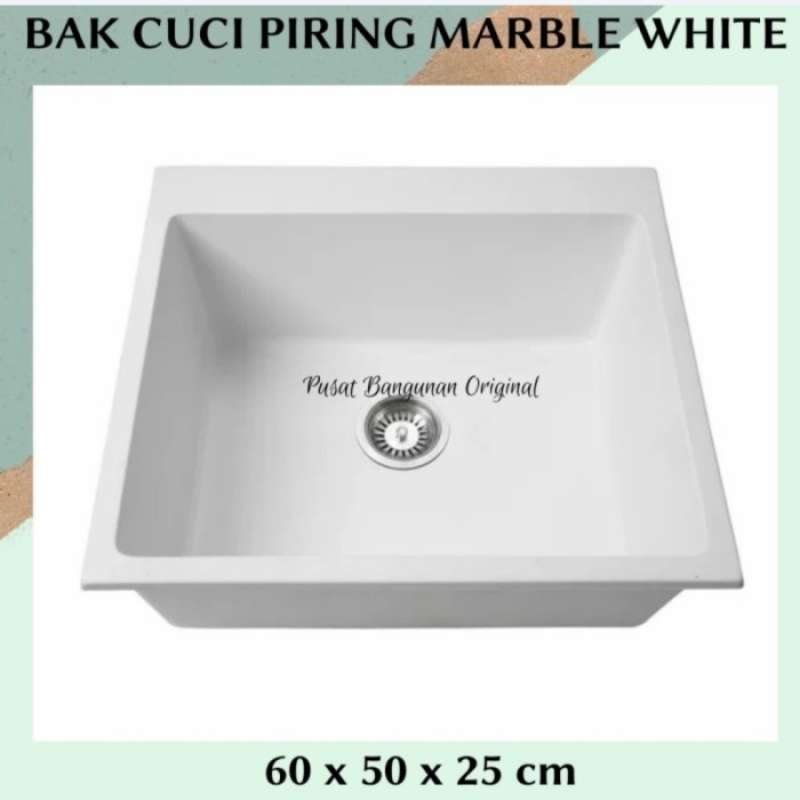 Jual Bak Cuci Piring Kitchen Sink Marble White Putih Warna - Keramik ...