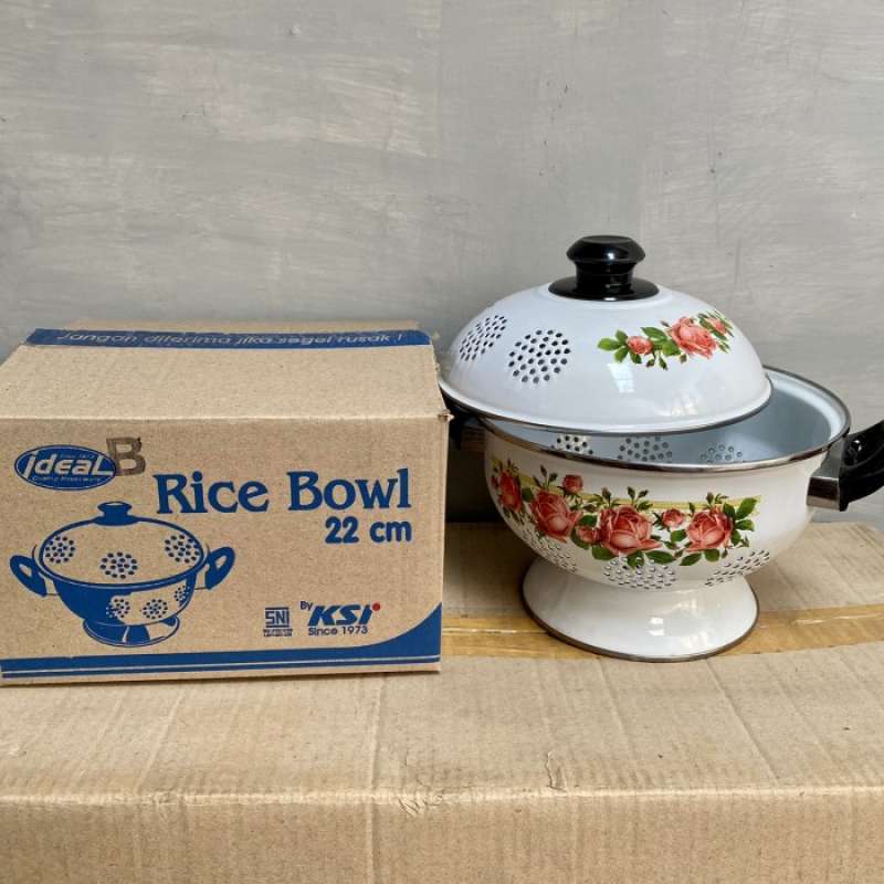 Jual Uk 22 Sangku Bakul Wakul Tempat Nasi Putih Enamel Kedaung Bunga ...