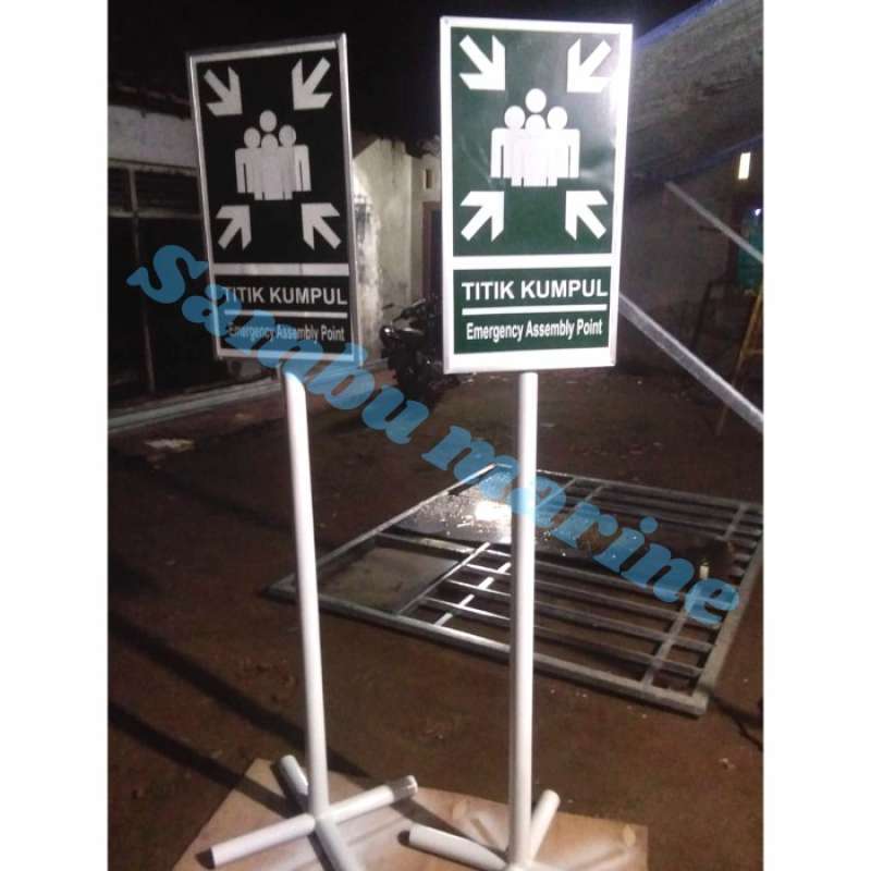 Jual Rambu Titik Kumpul Assembly Point Plat + Tiang 3 Mtr | Rambu K3 Di ...