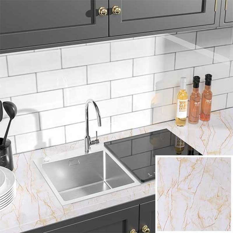 Jual Stiker Pvc Motif Marmer Pvc Sheet Lebar 60 Cm - Ms 136 Glosy Di ...