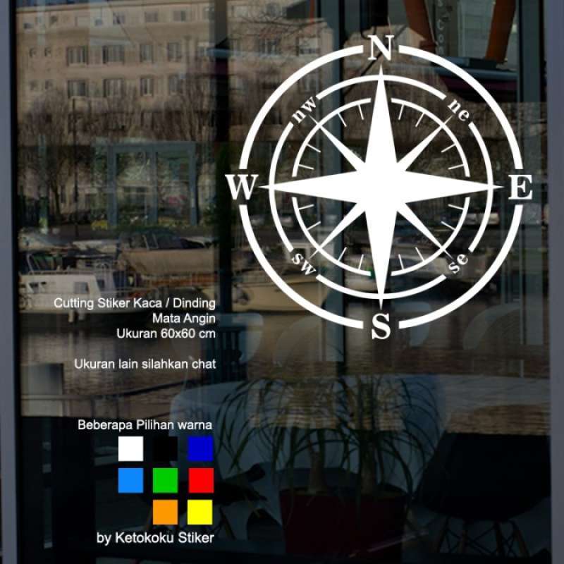 Promo 100% Produk Ori Sticker Dinding Rumah Cafe Kompas Unik Stiker ...