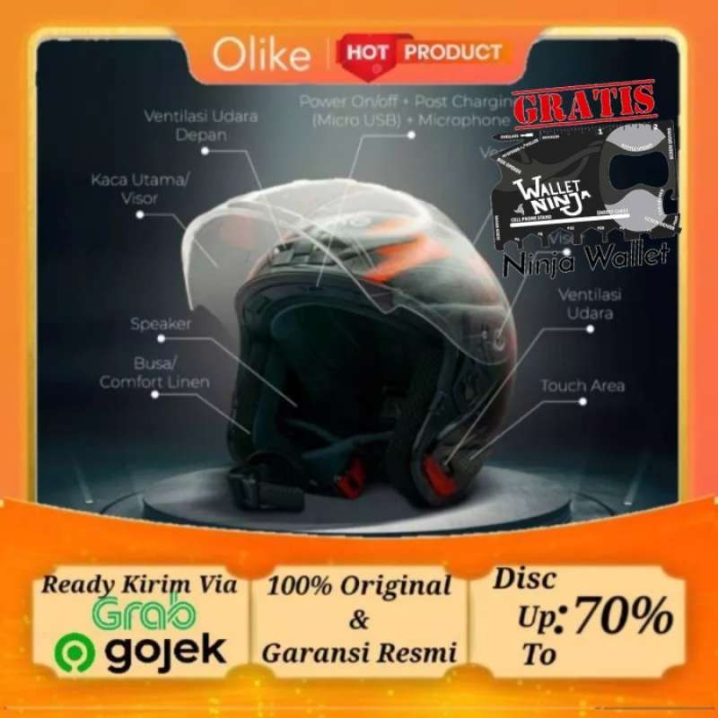 Promo Oase Ta-h1 Helm Bluetooth/gps Maps/helmet Raider Speaker With Earphone Diskon 33% Di ...