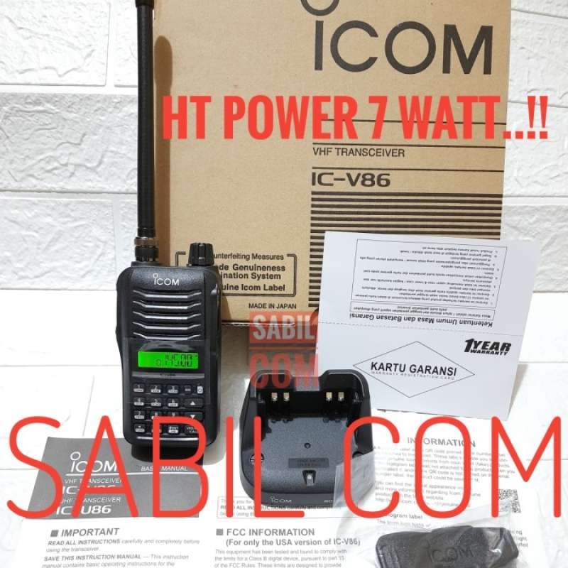 Promo Ht Icom Ic V86 Vhf 7watt - Ht Power 7 Watt Icom Ic V86 Vhf 136 ...