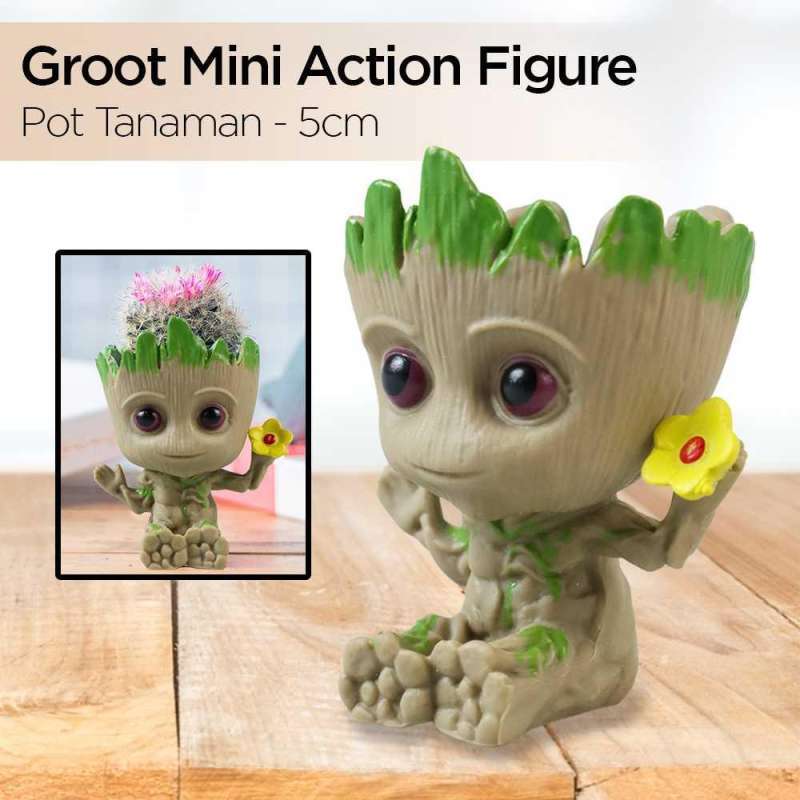 Jual Takara Groot Mini Action Figure Holding Flower Pot Tanaman 5cm ...