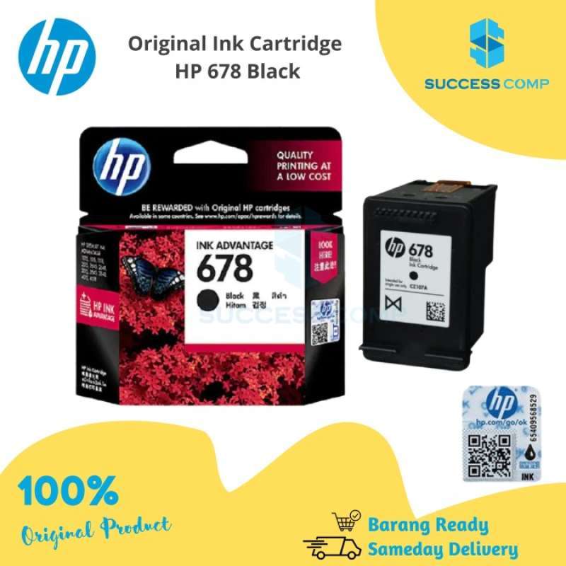 Promo 100% Produk Ori Tinta Hp 678 Black Original Ink Advantage Diskon 23% Di Seller Sakakistore ...