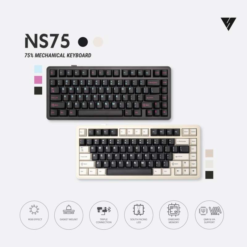 Jual Vortexseries Ns 75 / Ns75 Qmk/via Wireless Tri Mode 75% Gasket ...