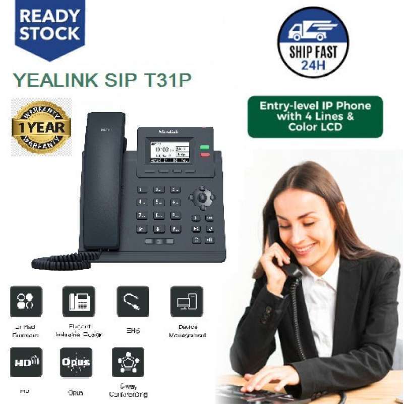 Promo 100% Produk Ori Promo Yealink Sip-t31p Hd Voice Ip Phone (poe ...