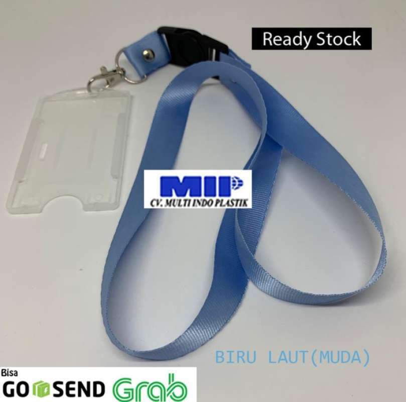 Jual Tali Nametag Biru Muda/tali Gantungan Id Card/tempat Id Card ...