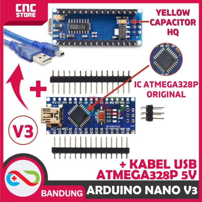 Promo [cnc] Arduino Nano V3 3 0 Atmega328p Ch340 Ch340g 5v Board Usb