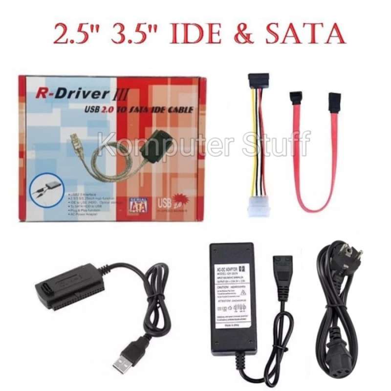 Jual Converter Adapter Usb 2.0 To Hdd Ide / Sata 2.5,3.5 Inch R-driver ...