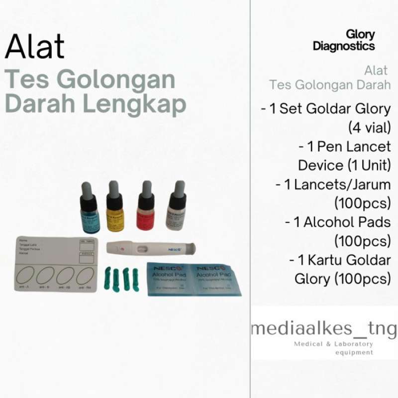 Promo Alat Tes Golongan Darah Lengkap | Goldar Set Glory Paket Lengkap ...