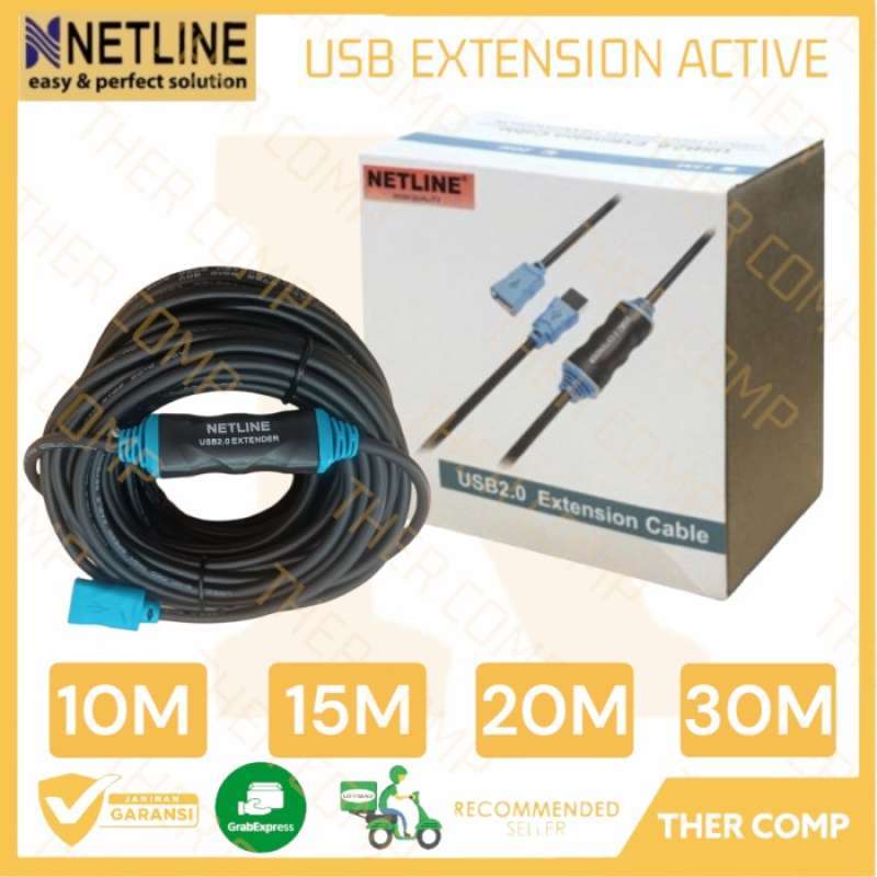 Jual Cable Usb Extension Active 30 Meter Usb 2.0 Extender Aktif Netline ...