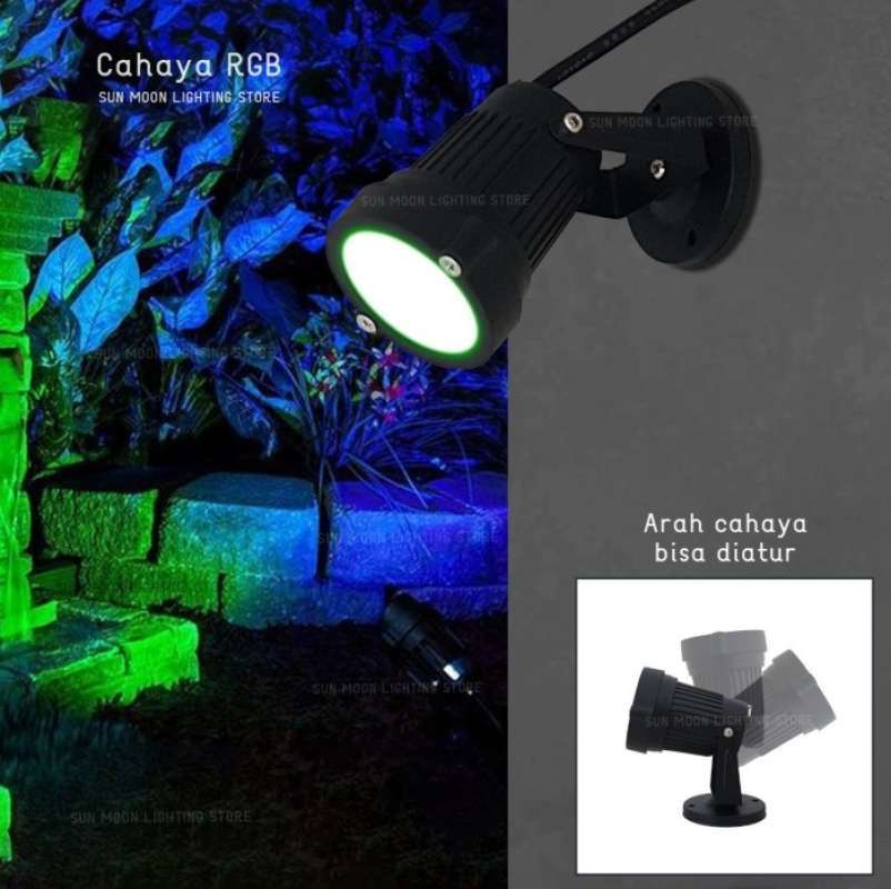 Promo Lampu Taman Sorot Berubah Warna Rgb Led 3w Spotlight Waterproof ...