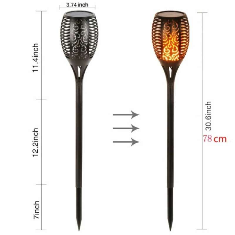 Promo Lampu Taman Obor Nyala Api Tenaga Matahari Torch Solar Light Kw1 ...