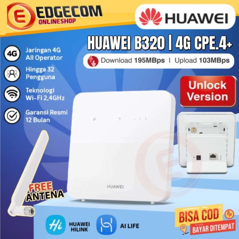 Jual Huawei B320 Modem Router Wifi 4g Lte 195mbps Unlock Penganti Star 2 - B320 Orbit H2 Di ...