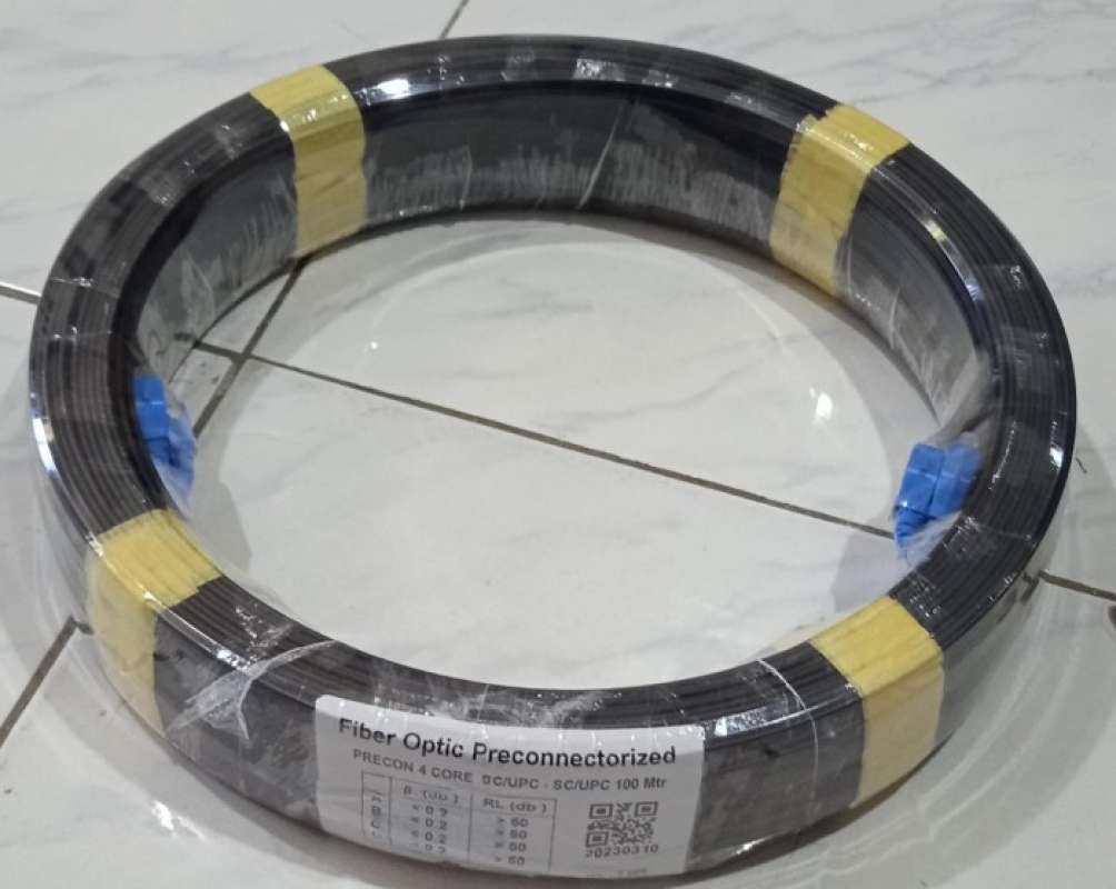 Jual Kabel Fiber Optik / Fo Precon Fibertekno Ftth 4 Core 100 Meter Sc ...