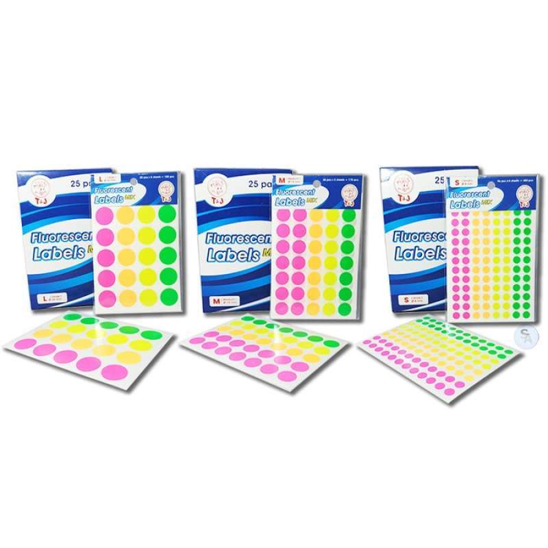 Jual (pad) Label Sticker Kertas Tempel Dot Bulat / Warna Warni Ukuran S ...