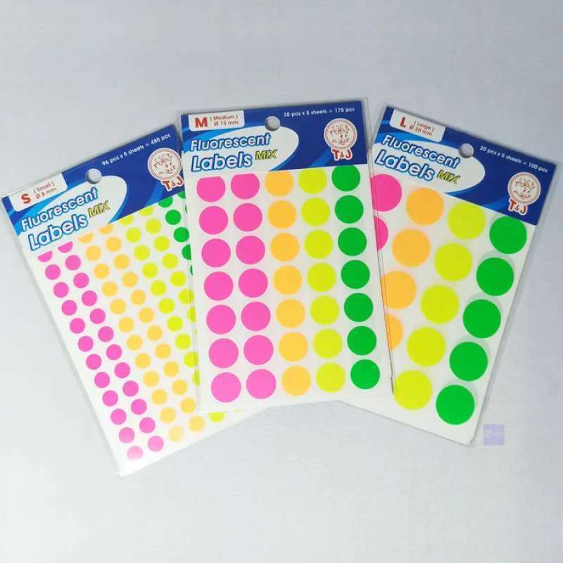 Jual (pad) Label Sticker Kertas Tempel Dot Bulat / Warna Warni Ukuran S ...