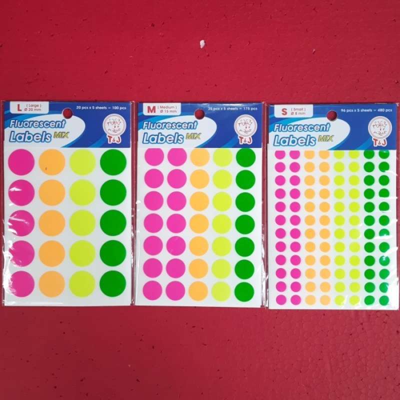 Jual (pad) Label Sticker Kertas Tempel Dot Bulat / Warna Warni Ukuran S ...