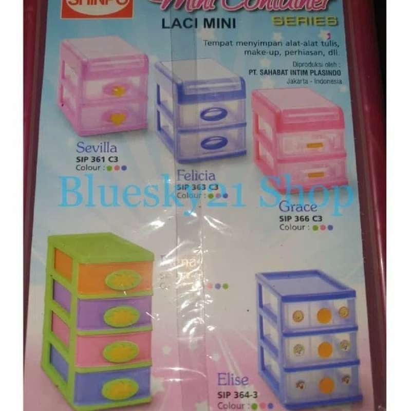 Jual Laci Plastik Susun 3 Shinpo / Laci Mini / Mini Container - Pink Di ...