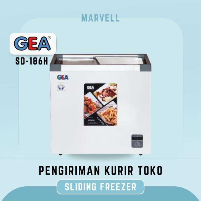 Promo Freezer Gea Sd-186 Sliding Flat Glass Freezer Box Chest Diskon 23 ...