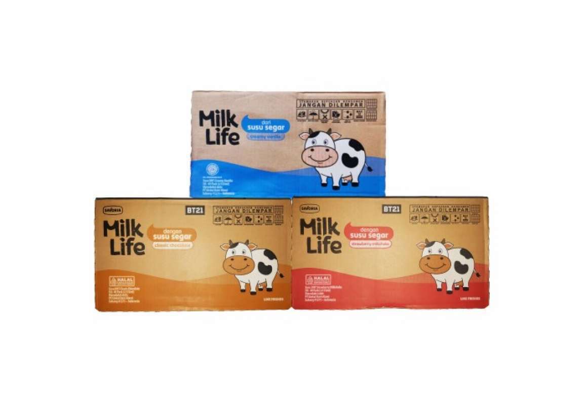 Jual Milk Life Uht Full Cream Strawberry Classic Chocolate 115 Ml X 40 ...