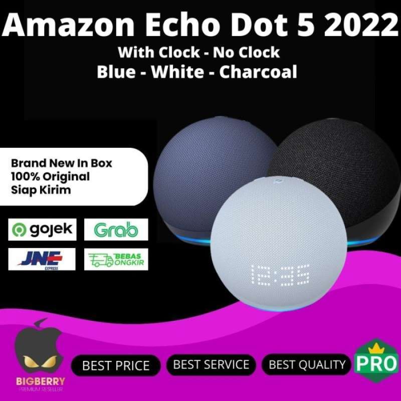 Promo Amazon Echo Dot 5 5th Gen 2022 Release With Clock Alexa Smart ...