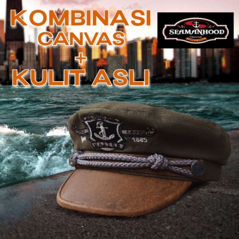 Jual Topi Kapten Pelaut Klasik - Fiddler Hat Sailor Cap Kombinasi Kulit ...