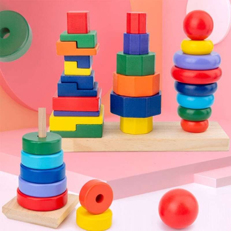 Jual 3 In 1 Tower Stacking Ring - Mainan Kayu Piramida Susun Di Seller ...