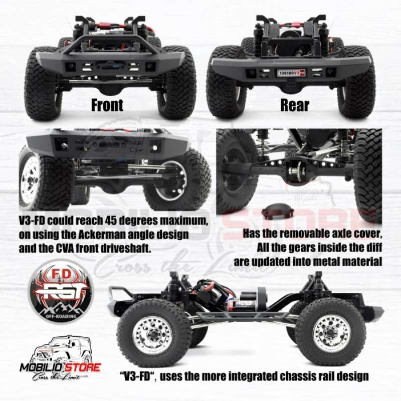 Jual Rc Rgt 136100v3 Fd 1/10 Scale 4wd Rock Crawler Cruiser Rtr Ford ...