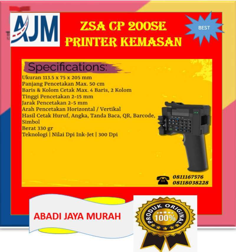 Promo 100% Produk Ori Zsa Cp2000 Se Printer Tanggal Kadaluarsa Kemasan Diskon 23% Di Seller ...