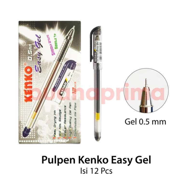 Jual Pulpen Kenko Easy Gel Isi 12 Bisa Campur Warna Hitam Biru Merah ...