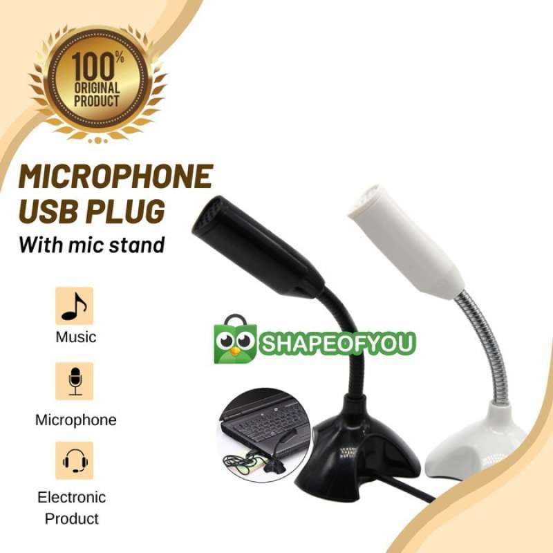 Jual Mic Microphone Pc Laptop Komputer Usb Plug Untuk Belajar Zoom ...