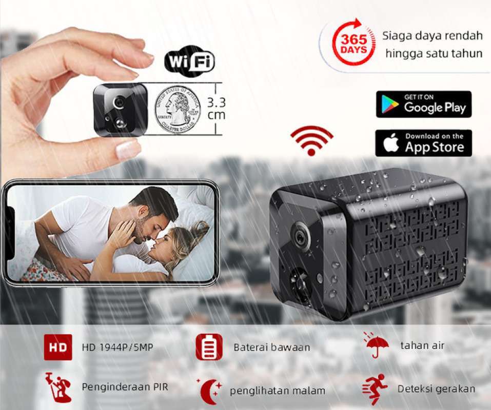 Jual 5mp Tahan Air Kamera Cctv Mini Tersembunyi Tanpa Kabel Spy Cam Baterai Di Seller Have-id ...