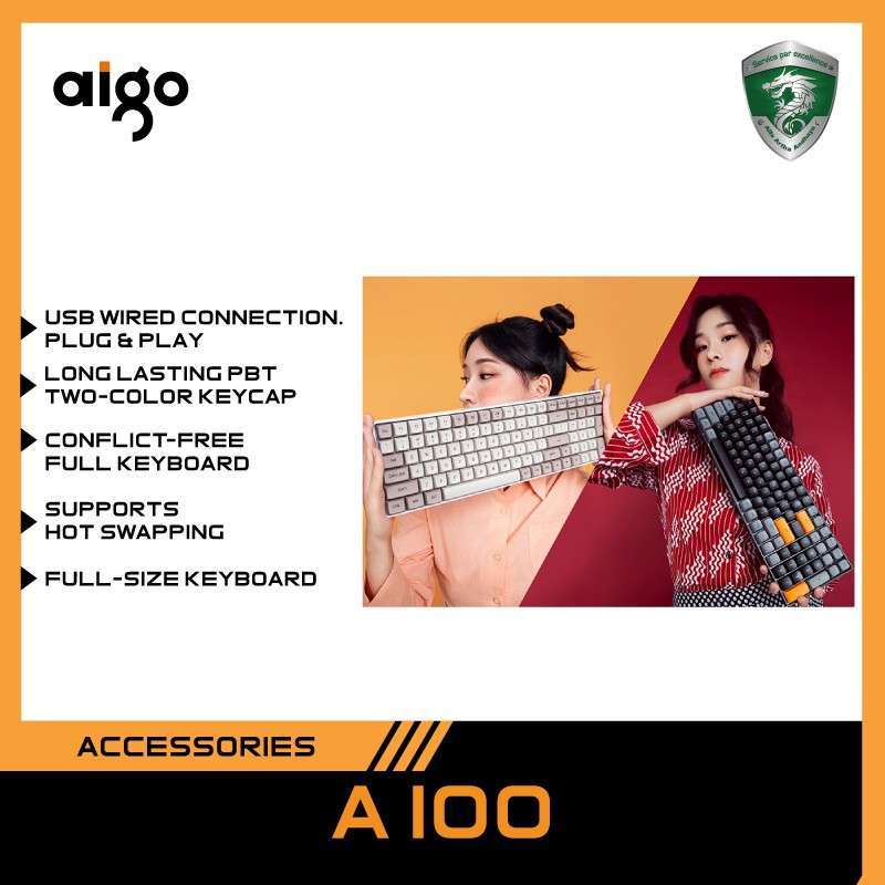 Jual Aigo Keyboard A100 - Wired Usb [blue Switch] - Putih Di Seller Darkflash Official Store ...
