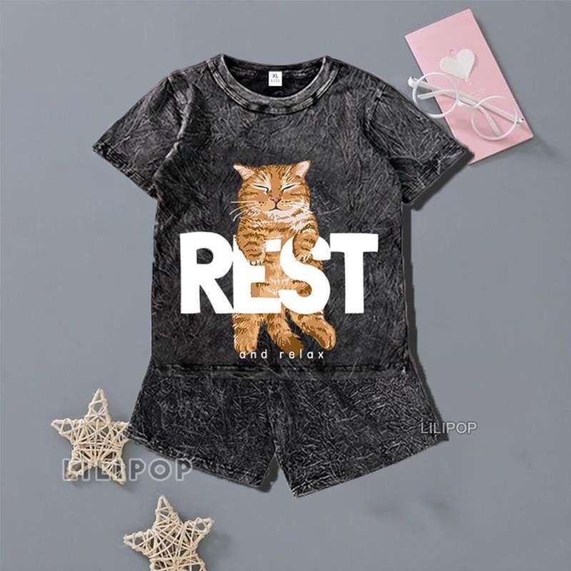 Promo Lilipop Fashion Anak Unisex Stelan Stone Wash 3/4 Cocok Untuk ...