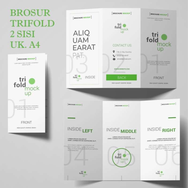Jual Cetak Brosur Trifold A4 Per 100 Pcs, 2 Sisi Di Seller Tombstone ...