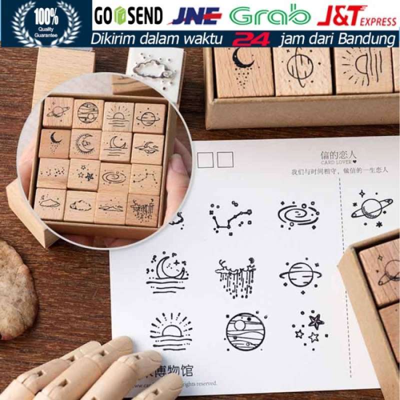 Jual 16pcs Cap Stampel Huruf Kayu / Stempel Mini Unik / Stempel Lucu Di ...