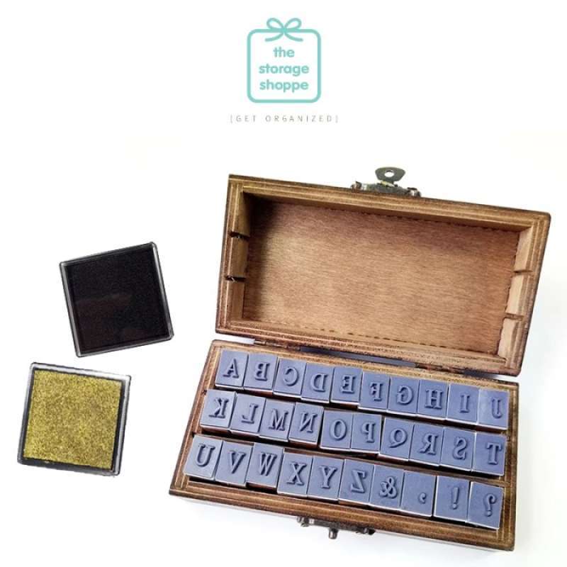 Jual Alphabet Stamp Set / Rubber Stamp Set With Ink Pads / Stempel ...