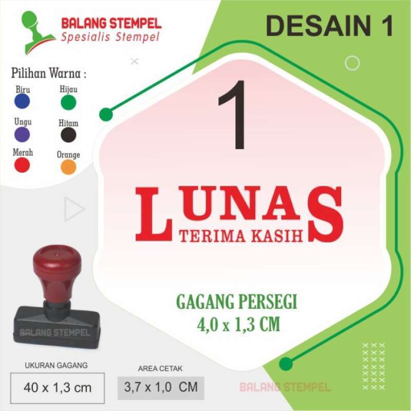 Jual Stempel Lunas Stampel Cap Stamp Flash Warna Otomatis Toko Balang Di Seller Regstore ...