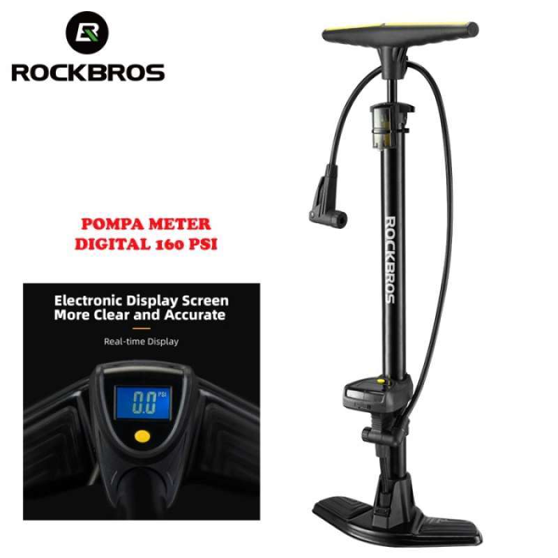 Jual Rockbros Pompa Angin Motor Sepeda 160psi Digital Meter 42310003001 ...