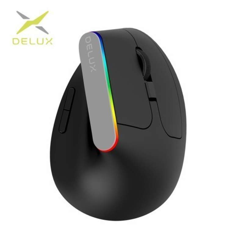 Promo Delux M618c Mouse Wireless Vertical Ergonomic - Hitam Diskon 23% Di Seller Mari Cell ...