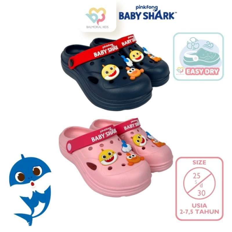 Promo Balmoral Kids Easy Dry Clogs Anak Pinkfong Baby Shark Pf-akt08 ...