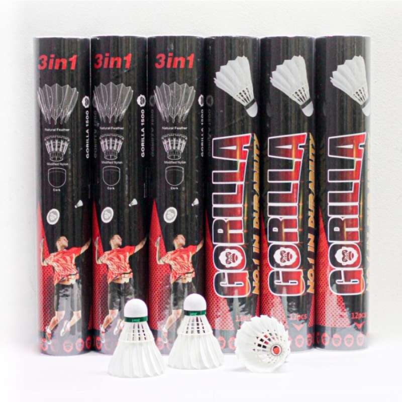 Jual Shuttlecock Kok Badminton Gorilla Kualitas Tinggi 3in1 Speed 78 Di ...