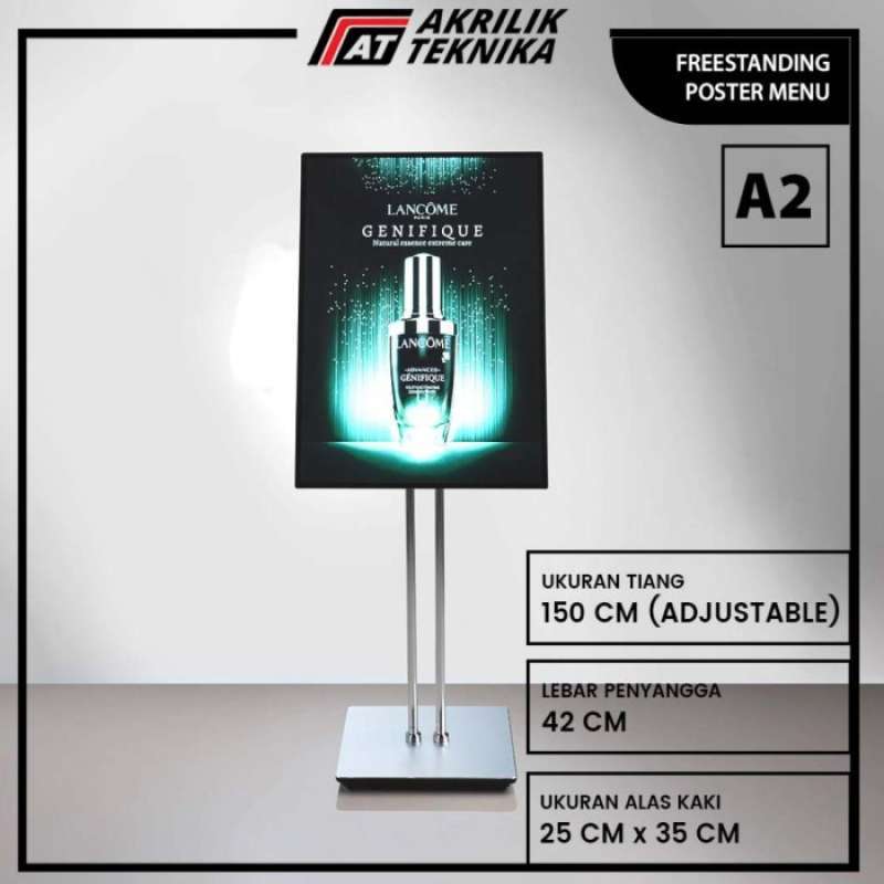 Jual New Freestanding Poster Menu Led Display Frame Papan Tiang Ganda ...