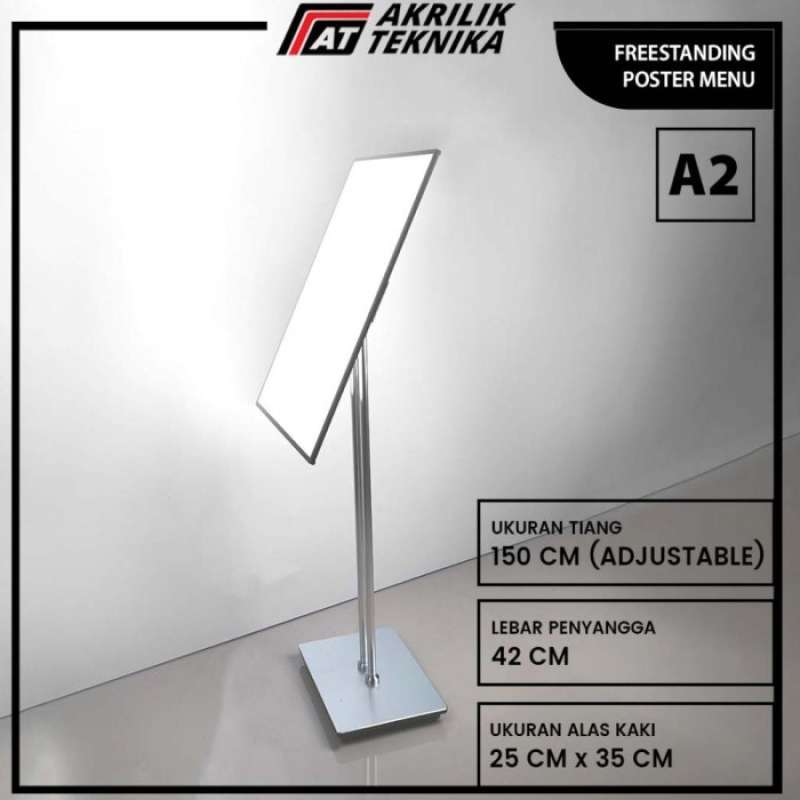 Jual New Freestanding Poster Menu Led Display Frame Papan Tiang Ganda ...