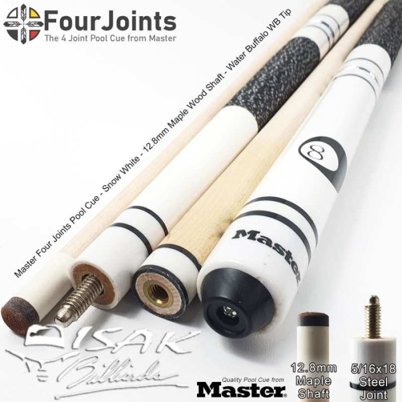Jual Master 4 Four Joints Pool Cue White - Maple Billiard Stick Stik ...