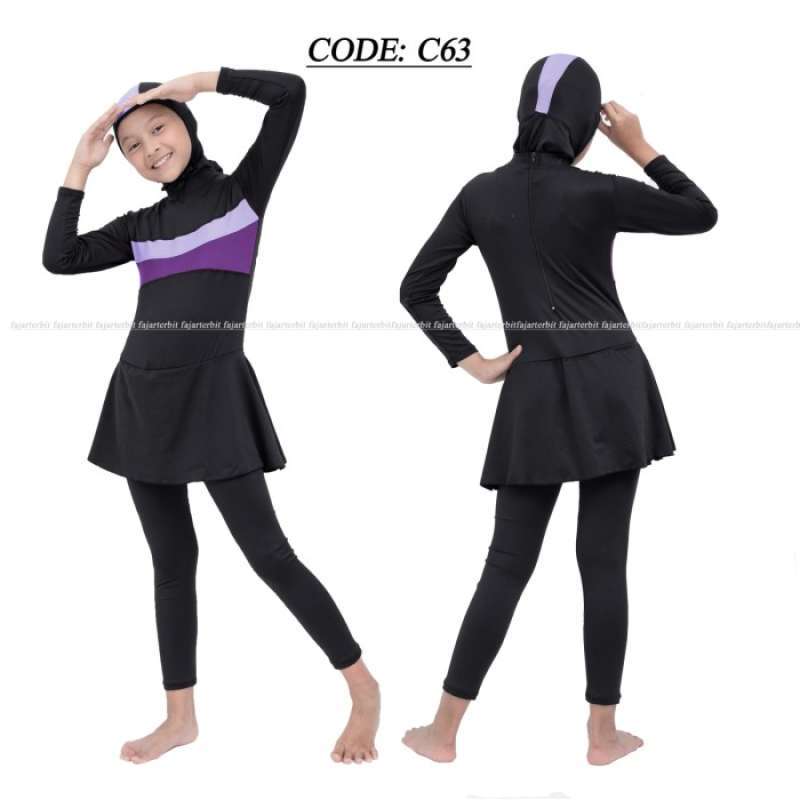 Jual Usia 8-13 Thn Baju Renang Anak Muslimah Tanggung Hijab Cewek Sd Smp - C55 L Di Seller ...